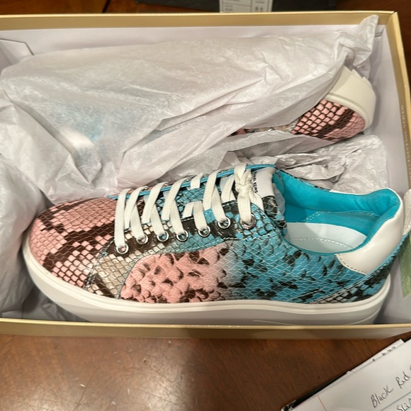 MICHAEL Michael Kors | Shoes | New Michael Michael Kors Ocean Blue Emmett Python Lace Up Sneaker ...